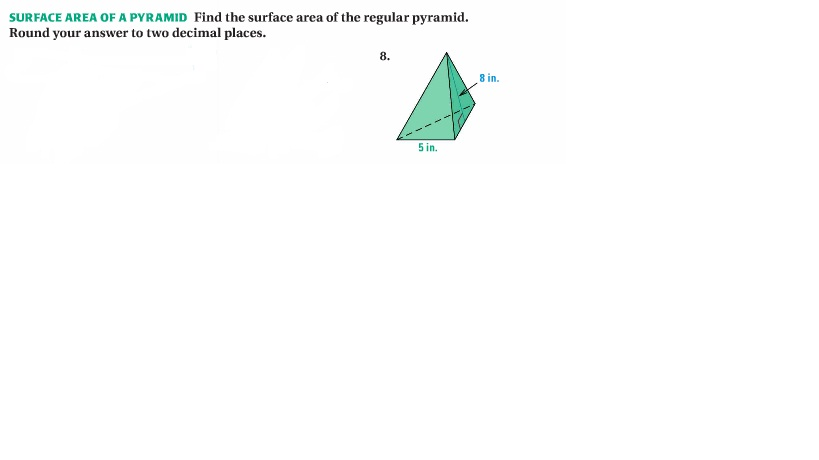 Solved SURFACE AREA OF A PYRAMID Find the surface area of | Chegg.com