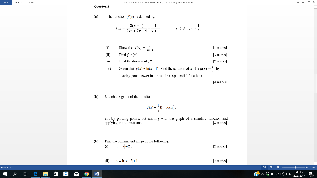 Solved (a) The function f(x) is defined by: f: x 3(x + | Chegg.com