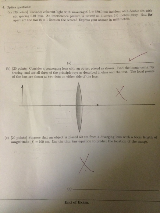 Solved 4. Optics questions: (n) Po rnintal Consider cherent | Chegg.com