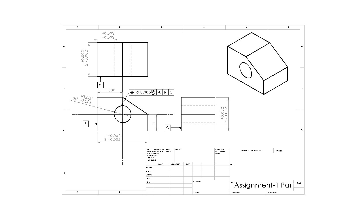 For the engineering drawing of a part shown below: Is | Chegg.com