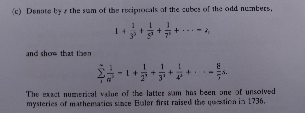 Solved (c) Denote by s the sum of the reciprocals of the | Chegg.com