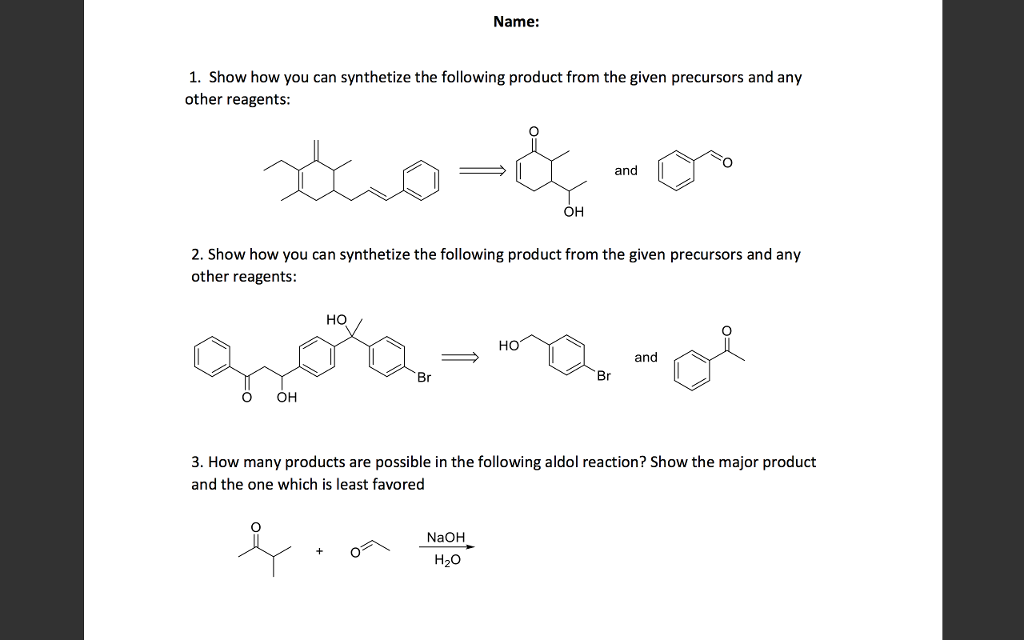 Solved Name: 1. Show how you can synthetize the following | Chegg.com