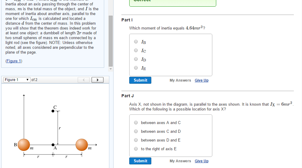 Solved inertia about an axis passing through the center of | Chegg.com