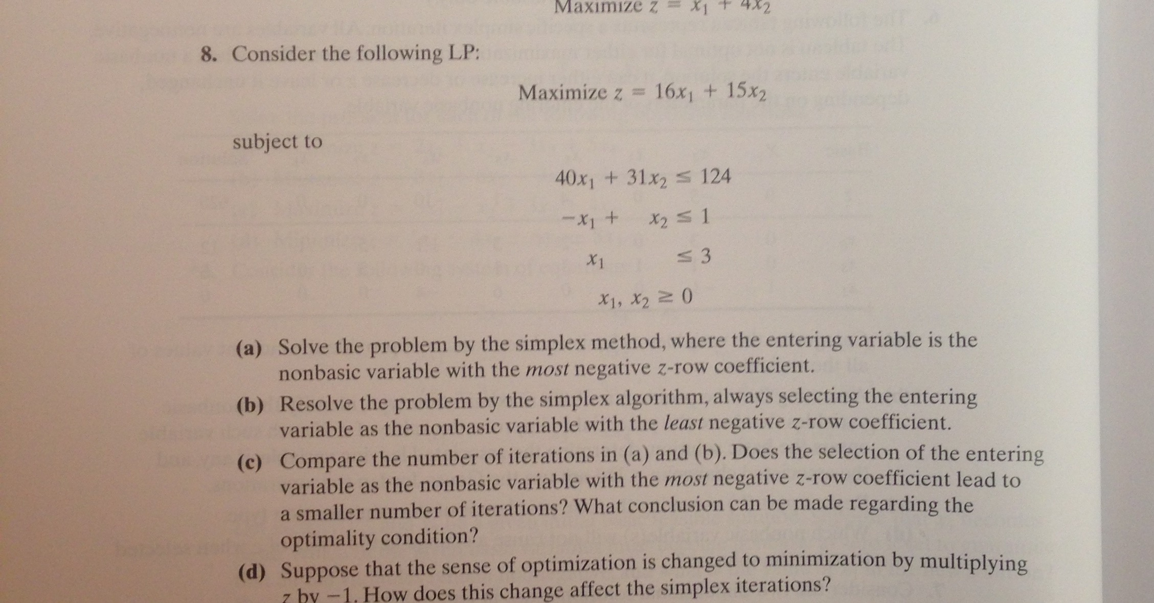 Solved Consider the following LP: Maximize z = 16x_1 + | Chegg.com