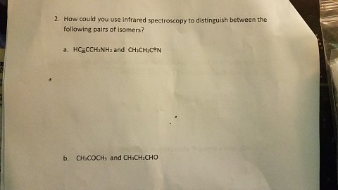 Solved How could you use infrared spectroscopy to | Chegg.com
