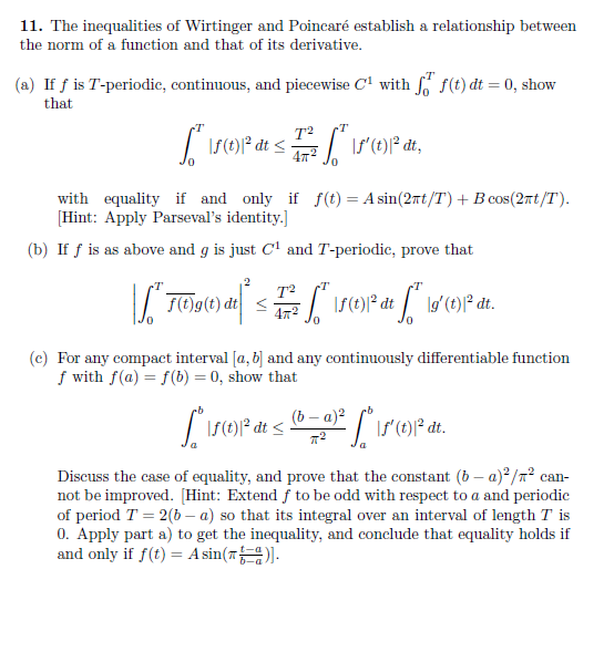 The inequalities of Wringer and Poincare establish a | Chegg.com