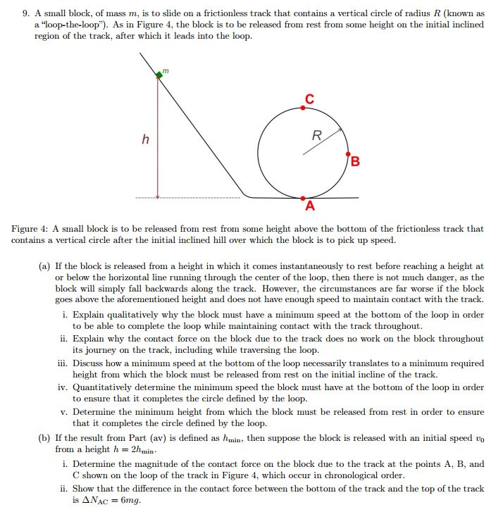 Solved A small block, of mass m, is to slide on a | Chegg.com