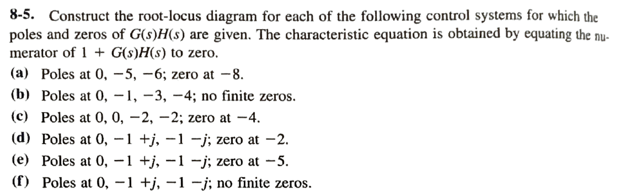 Solved Construct the root-locus diagram for each of the | Chegg.com