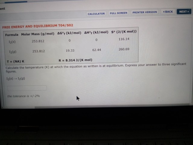 Solved ent CALCULATOR FULL SCREEN PRINTER VERSION BACK NEXT | Chegg.com
