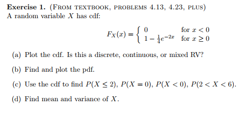Solved Exercise 1. (FROM TEXTBOOK, PROBLEMS A random | Chegg.com