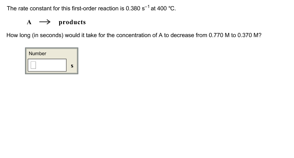 Solved The Rate Constant For This First Order Reaction Is