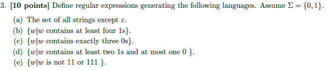 Solved Define regular expressions generating the following | Chegg.com