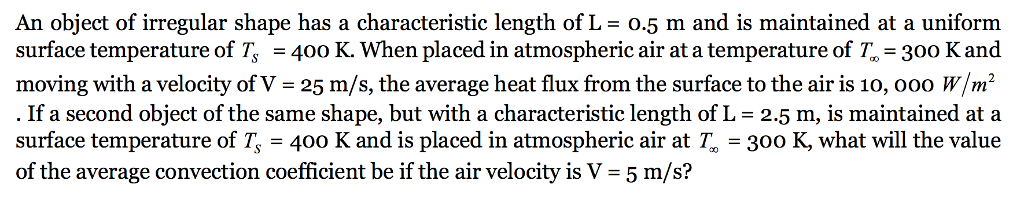 Solved An object of irregular shape has a characteristic | Chegg.com
