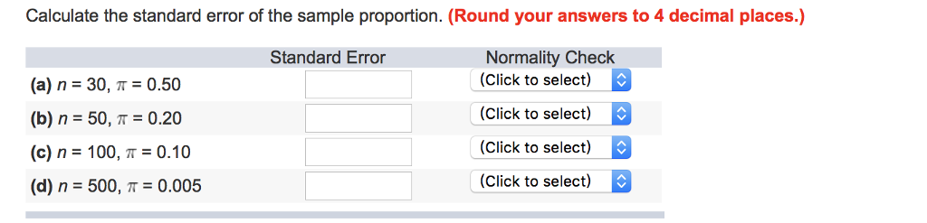 Solved Calculate the standard error of the sample | Chegg.com