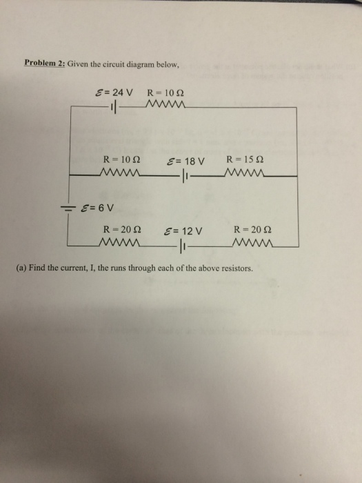 Solved Given the circuit diagram below, Find the current. | Chegg.com