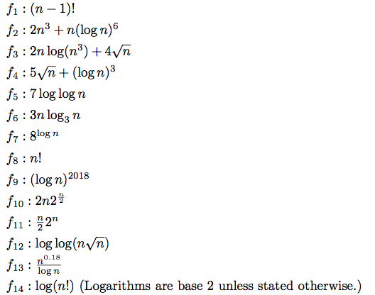 Solved Partition the functions above into equivalence | Chegg.com