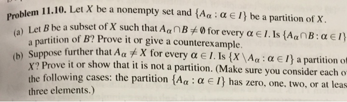 Solved Let X be nonempty set and {A_Alpha : Alpha Epsilon I} | Chegg.com