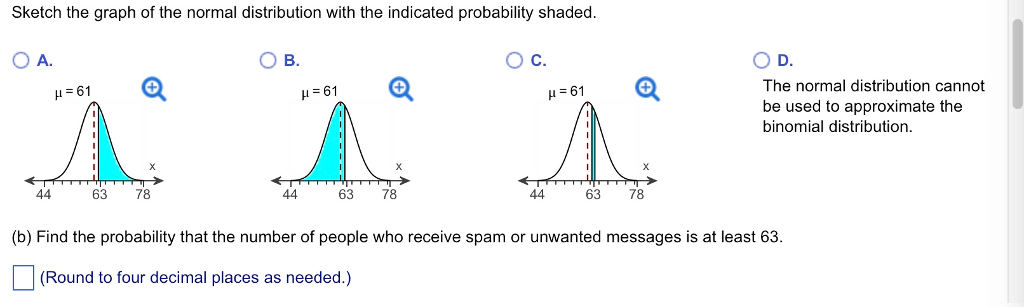 Solved Decide whether you can use the normal distribution to | Chegg.com