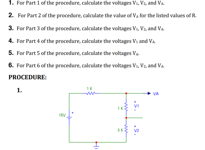 Solved 1. For Part 1 of the procedure, calculate the | Chegg.com