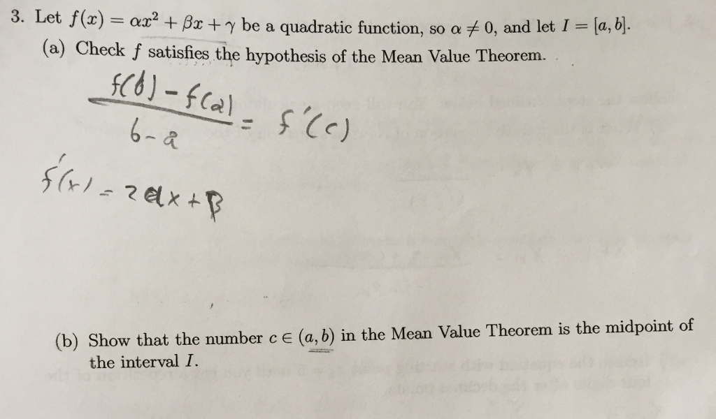 Solved Let f(x) = alpha x^2 + beta x + gamma be a quadratic | Chegg.com