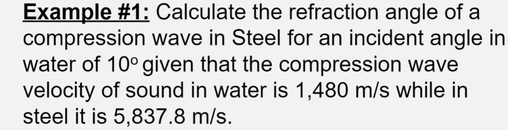 Solved Example #1: Calculate the refraction angle of a | Chegg.com