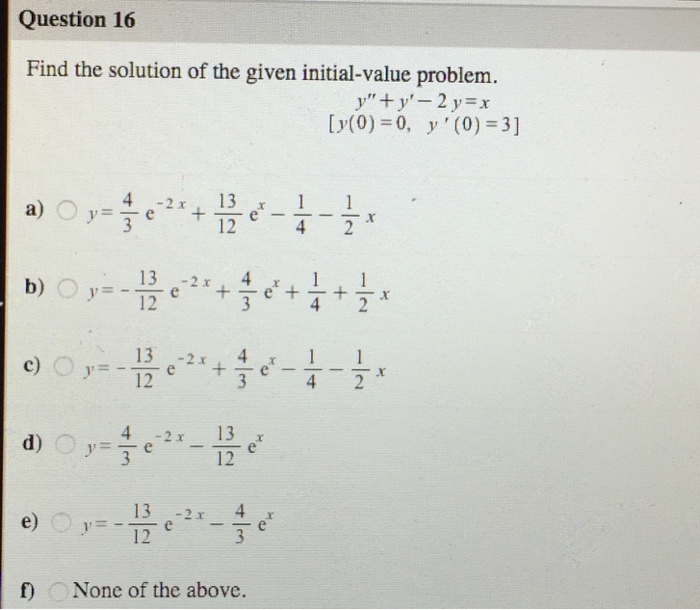 Solved Find the solution of the given initial-value problem. | Chegg.com