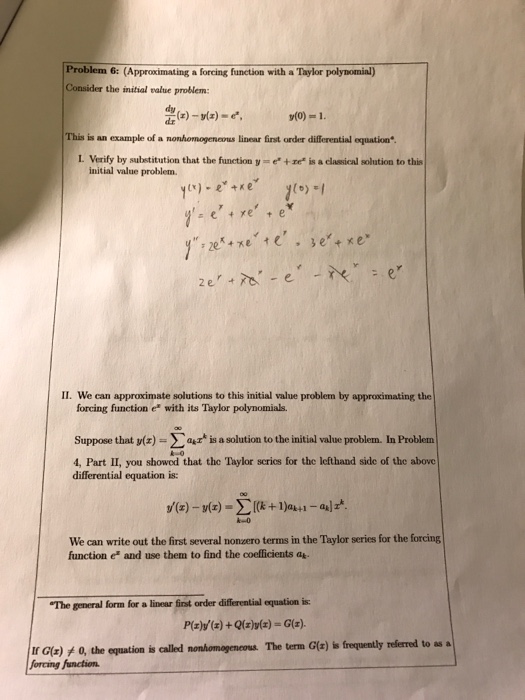 Solved Problem 6: (Approximating a forcing function with a | Chegg.com