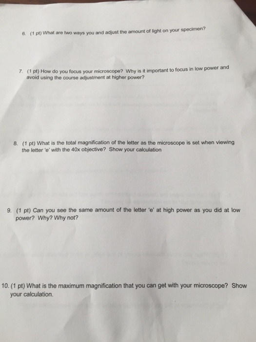 Solved What are two ways you and adjust the amount of light | Chegg.com