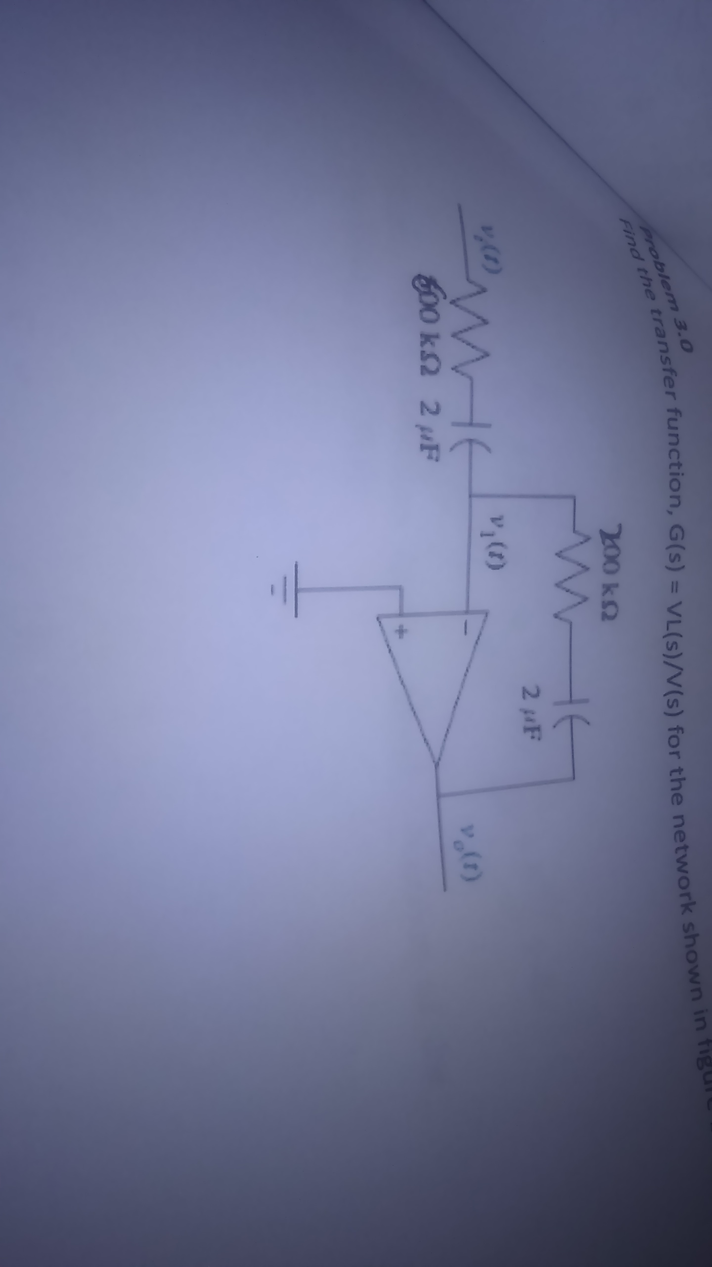 Solved Find the transfer function, G(s) = VL(s)/V(s) for the | Chegg.com