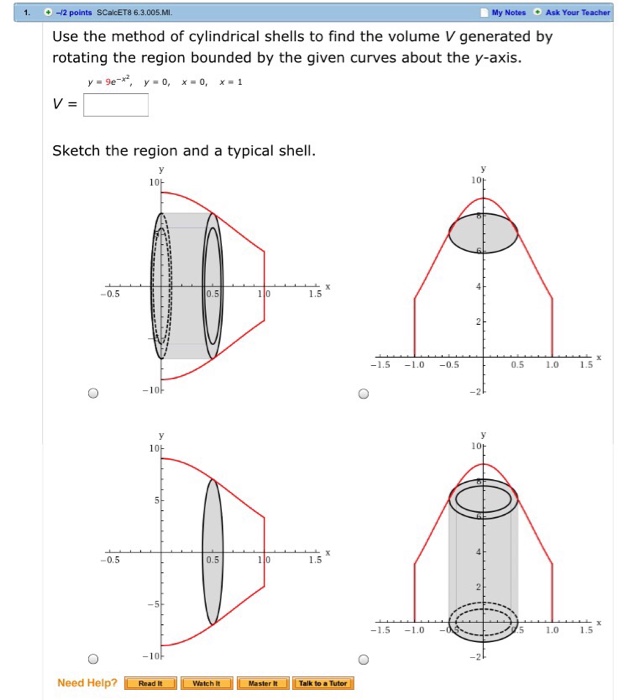 Solved Use the method of cylindrical shells to find the | Chegg.com