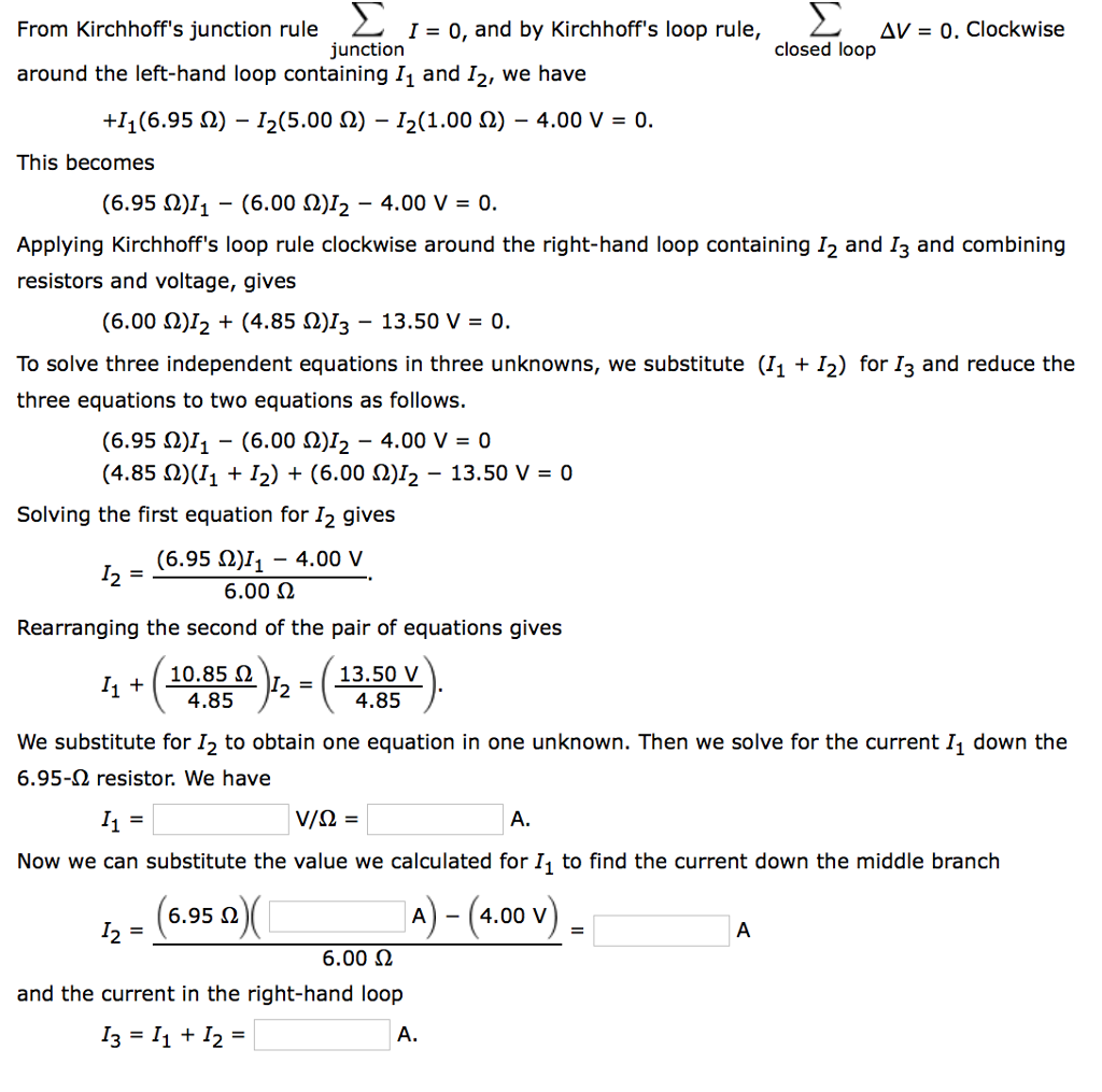 Solved Σ Σ From Kirchhoff's junction rule 1-0, and by | Chegg.com