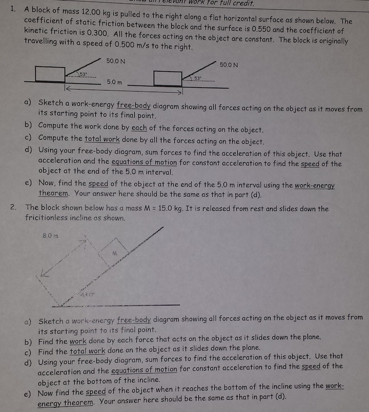 Solved A block of mass 12.00 kg is pulled to the right along | Chegg.com