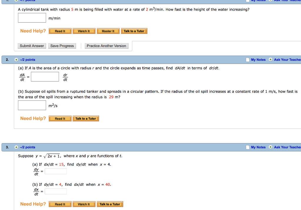 Solved A cylindrical tank with radius 5 m is being filled | Chegg.com