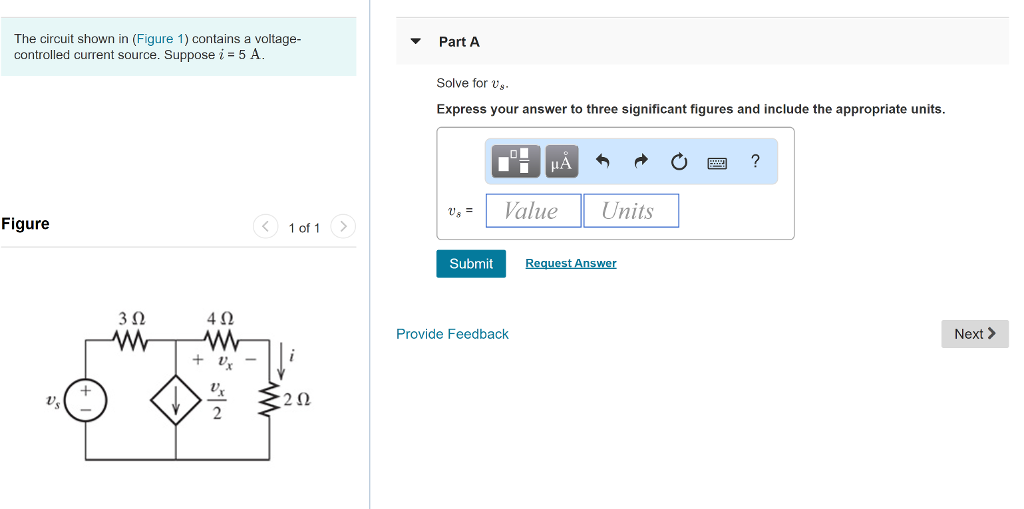 Solved Part A The Circuit Shown In Figure 1 Contains A
