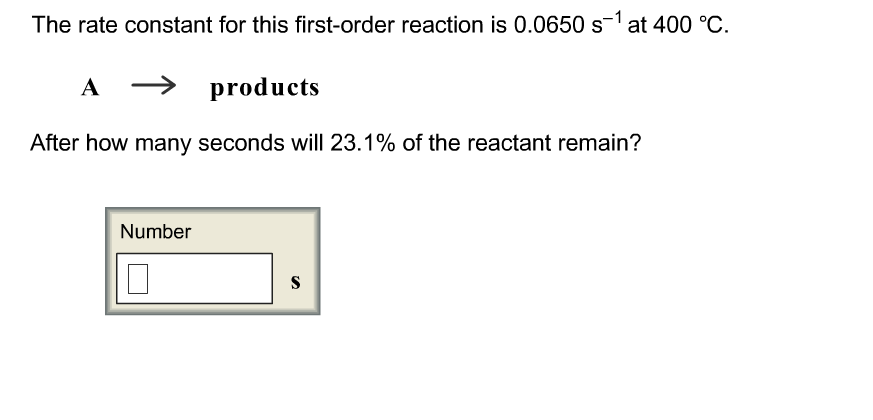 Solved The rate constant for this first-order reaction is | Chegg.com