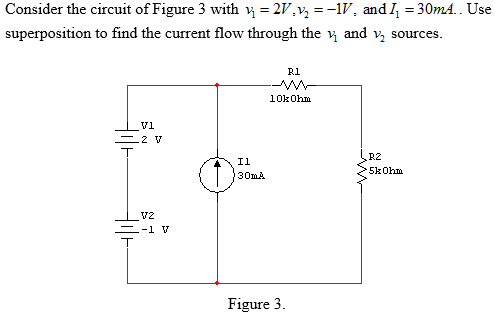 Solved Consider the circuit of Figure 3 with v1= 2V, v2 = | Chegg.com