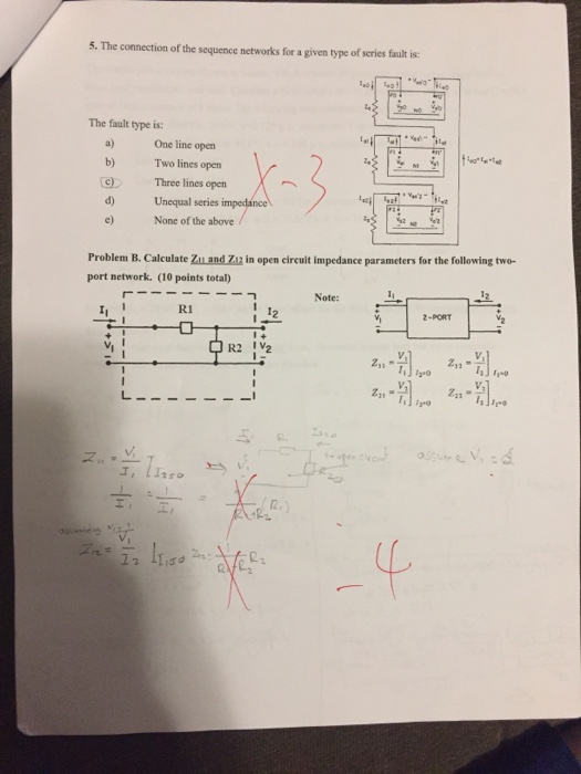 Solved The connection of the sequence networks for a given | Chegg.com