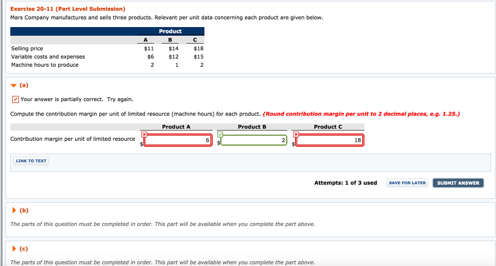 Solved Exercise 20-11 (Part Level Submission) Mars Company | Chegg.com