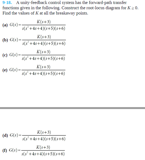 9-18. A unity-feedback control system has the | Chegg.com