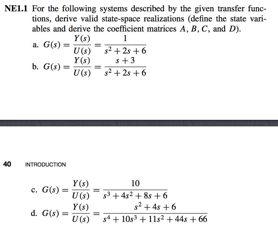 Solved For the following systems described by the given | Chegg.com