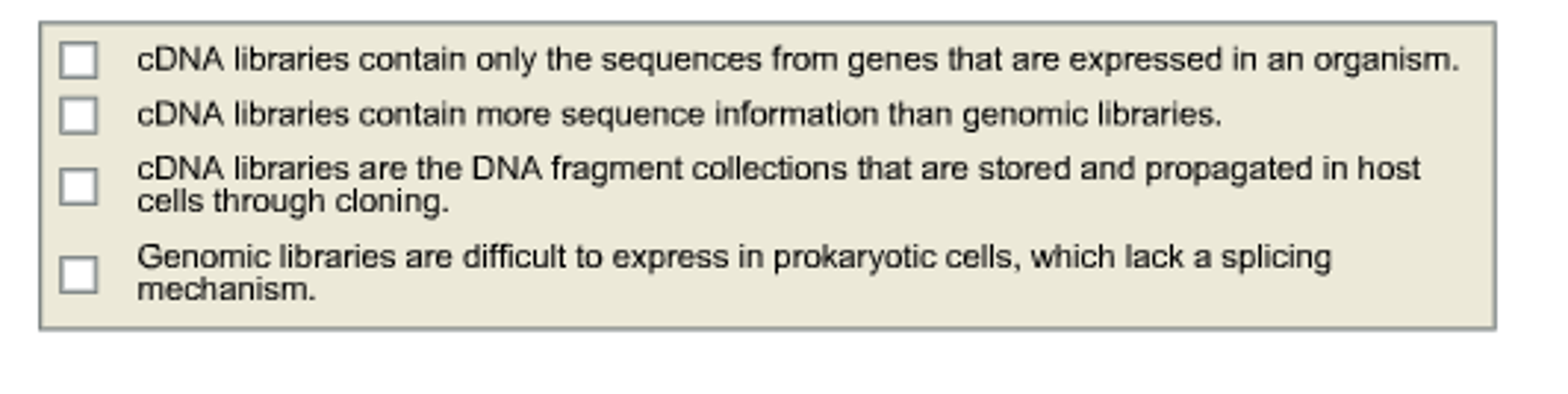 Genomic Library Vs Cdna Library
