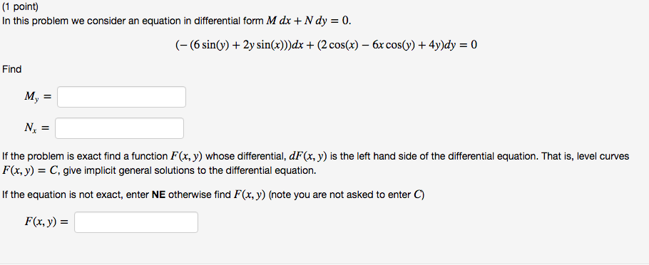Solved In this problem we consider an equation in | Chegg.com