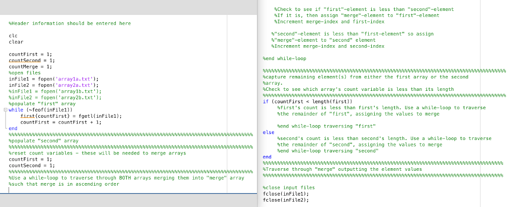 Solved Instructions: For program 7, you will merge two | Chegg.com