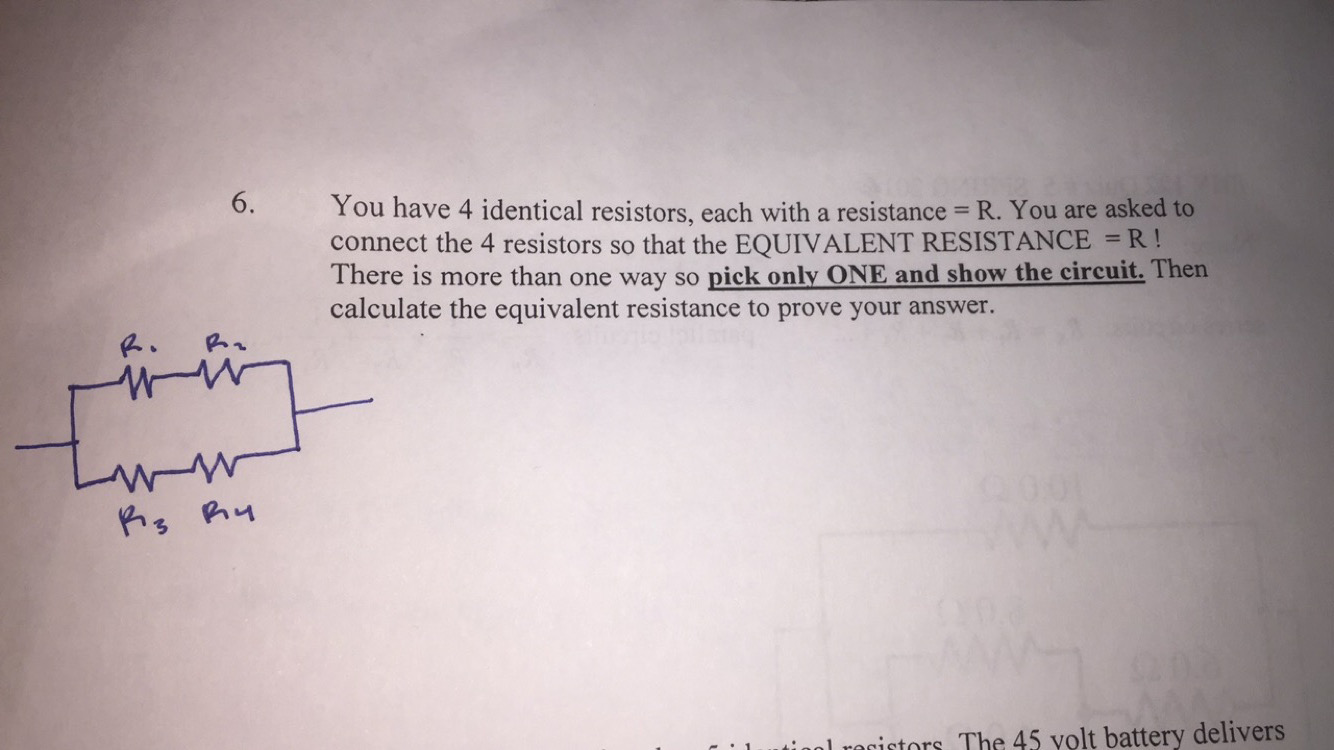 Solved You have 4 identical resistors, each with a | Chegg.com