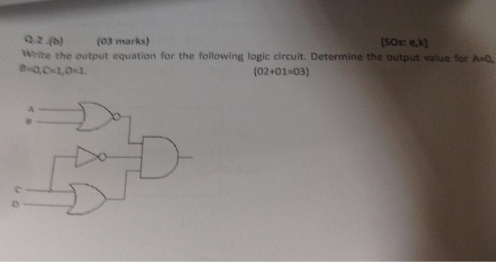 Solved White the output equation for the following logic | Chegg.com