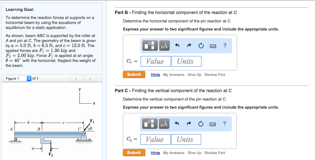 Solved Learning Goal: To determine the reaction forces at | Chegg.com