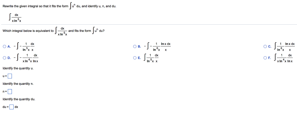 Solved Rewrite the given integral so that it fits the form | Chegg.com
