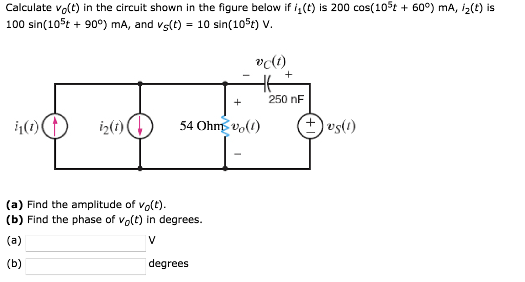 Solved Calculate v0(t) in the circuit shown in the figure | Chegg.com