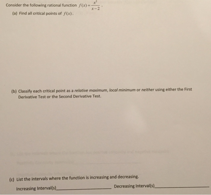 Solved Consider the following rational function f(x) = x^2/x | Chegg.com