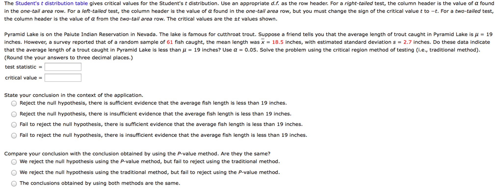 Solved The Student's t distribution table gives critical | Chegg.com